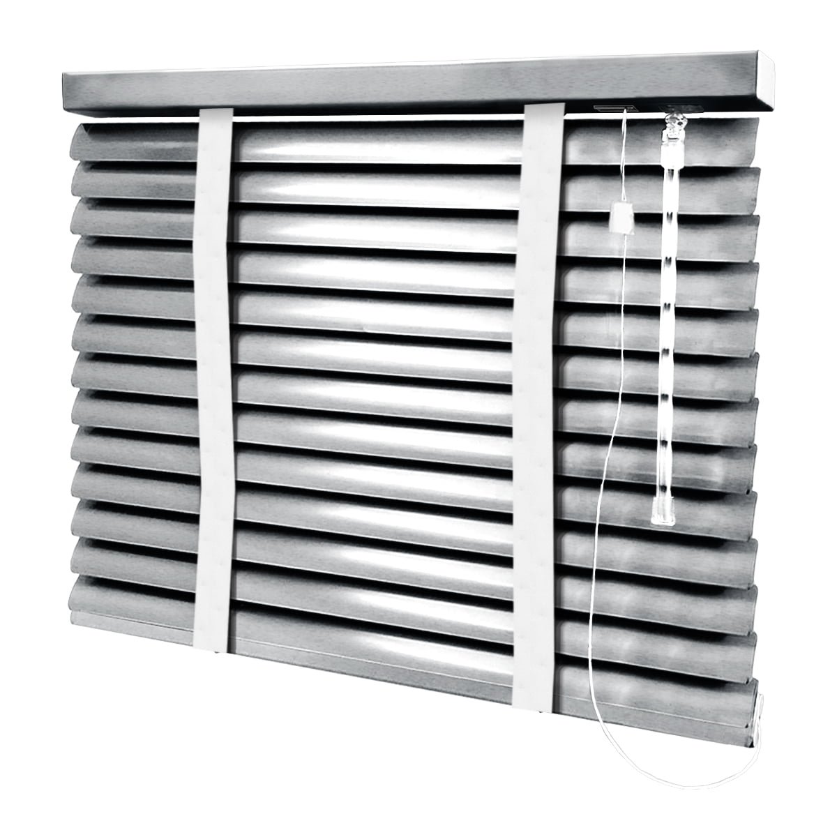 Persiana Horizontal - 1,20m Larg X 2,20m Alt - Alumínio 50mm com Fita Decorativa - Cor: Prata ...