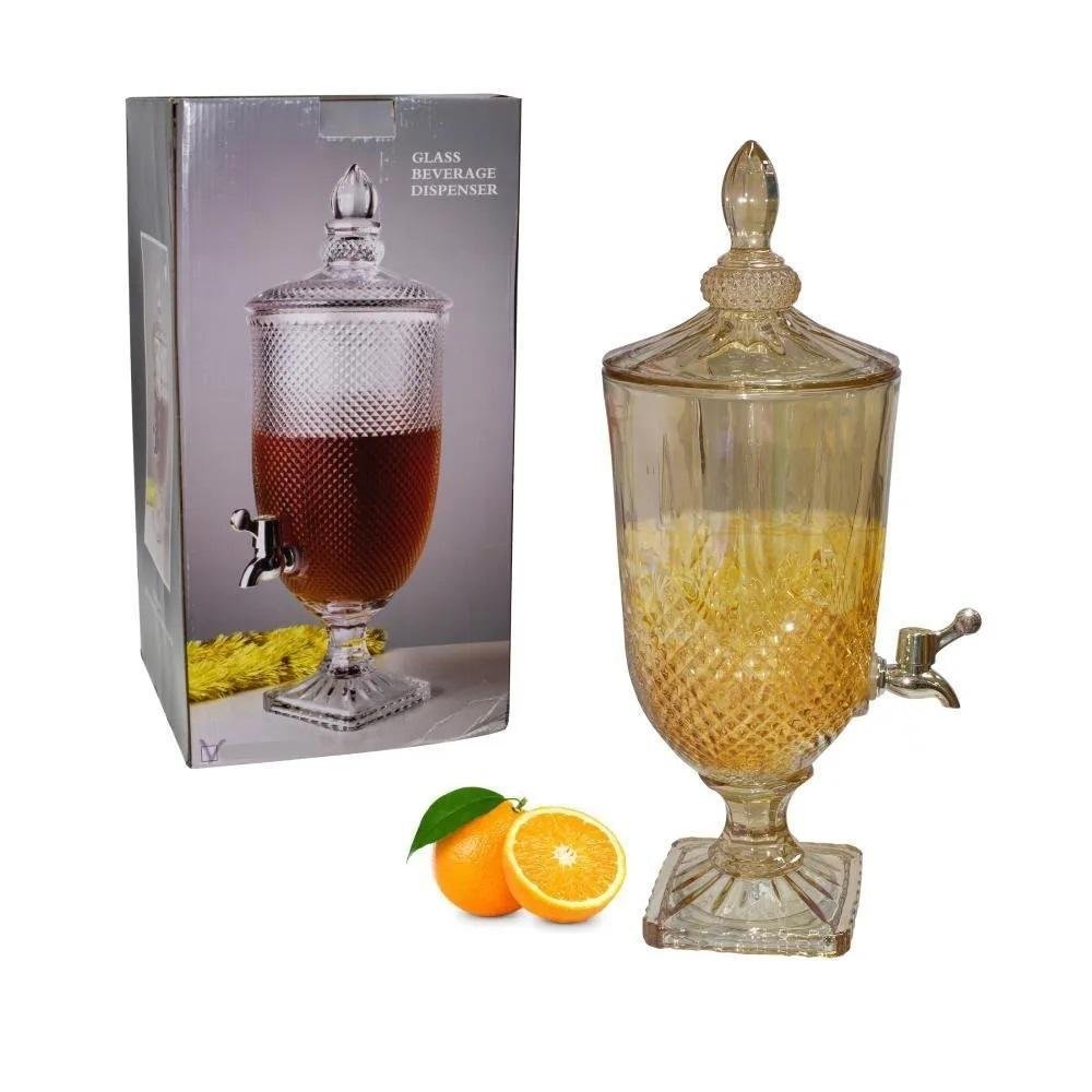 SUQUEIRA DE CRISTAL 5L C/ DISPENSER DE BEBIDAS VISUAL VINTAGE LUXUOSO ...