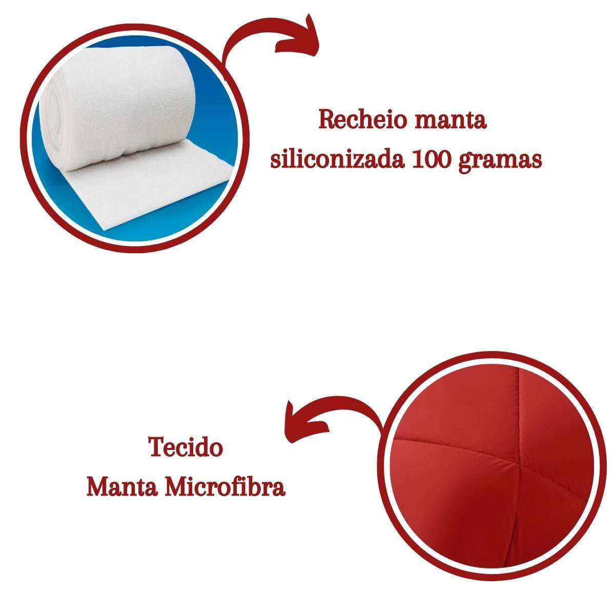 Kit Edredom Queen Com Lençol Jogo Completo Vermelho Premium ...