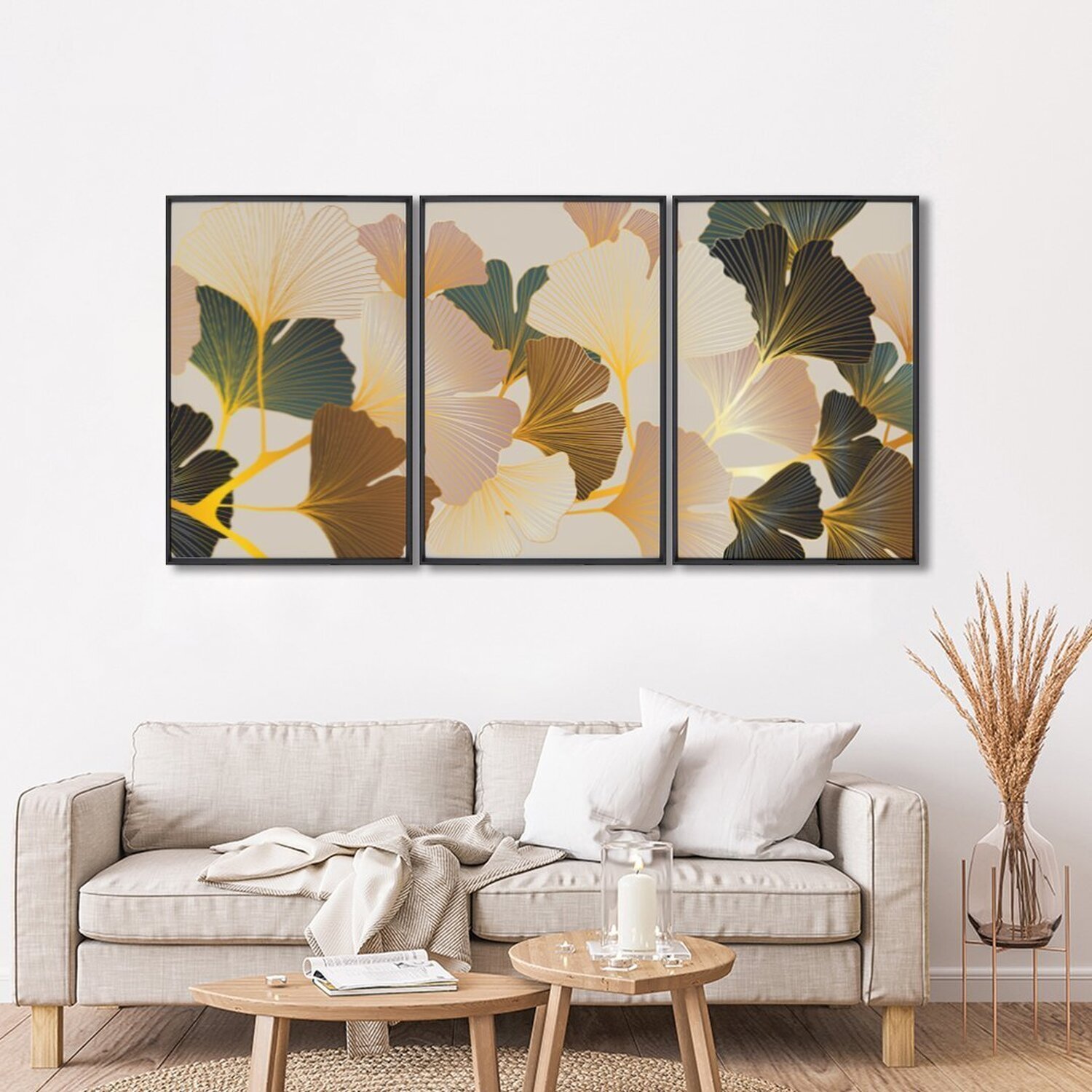 Quadro Decorativo Floral Flores Tropicais com 3 Telas de Parede para ...