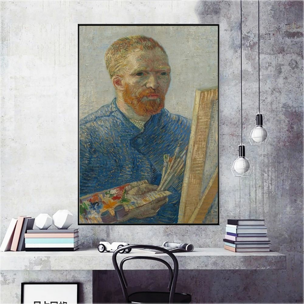 Quadro Van Gogh Auto Retrato:150x100/PRETA | MadeiraMadeira