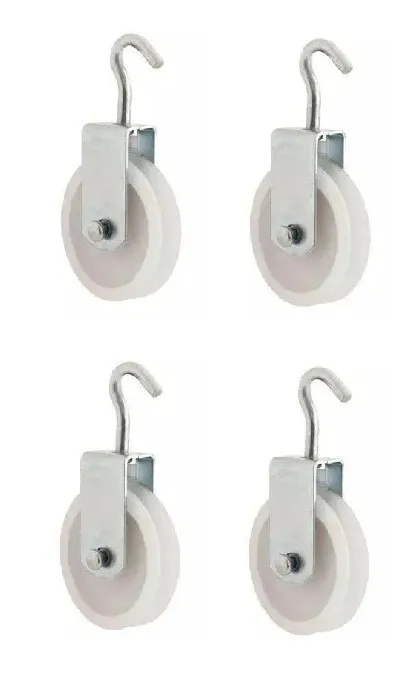 KIT 4 ROLDANA PLASTICA NYLON PARA VARAL 8cm COM GANCHO REFORÇADA ...
