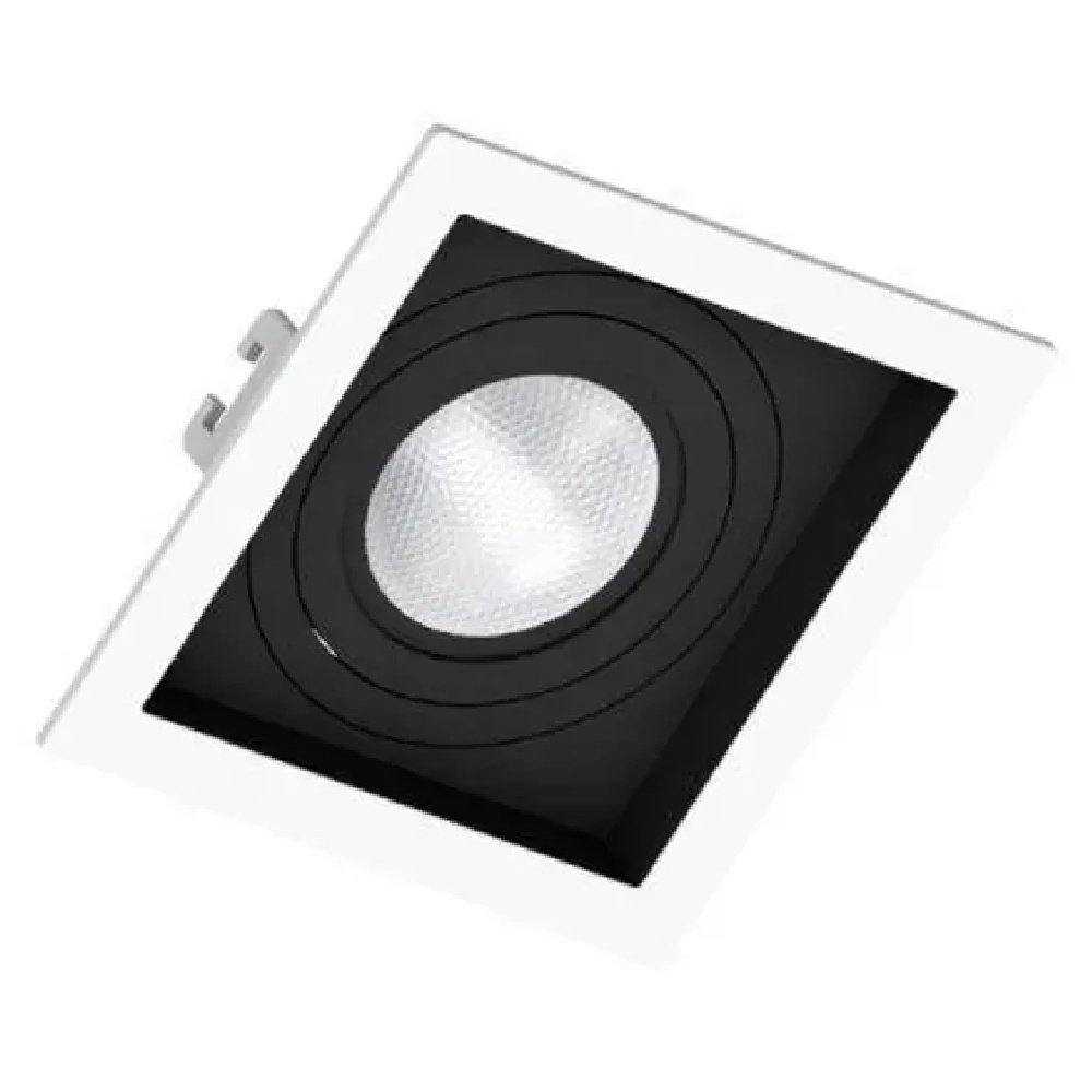 SPOT DE EMB QUAD BRANCO C/ RECUO PRETO PAR20 - MOON | MadeiraMadeira