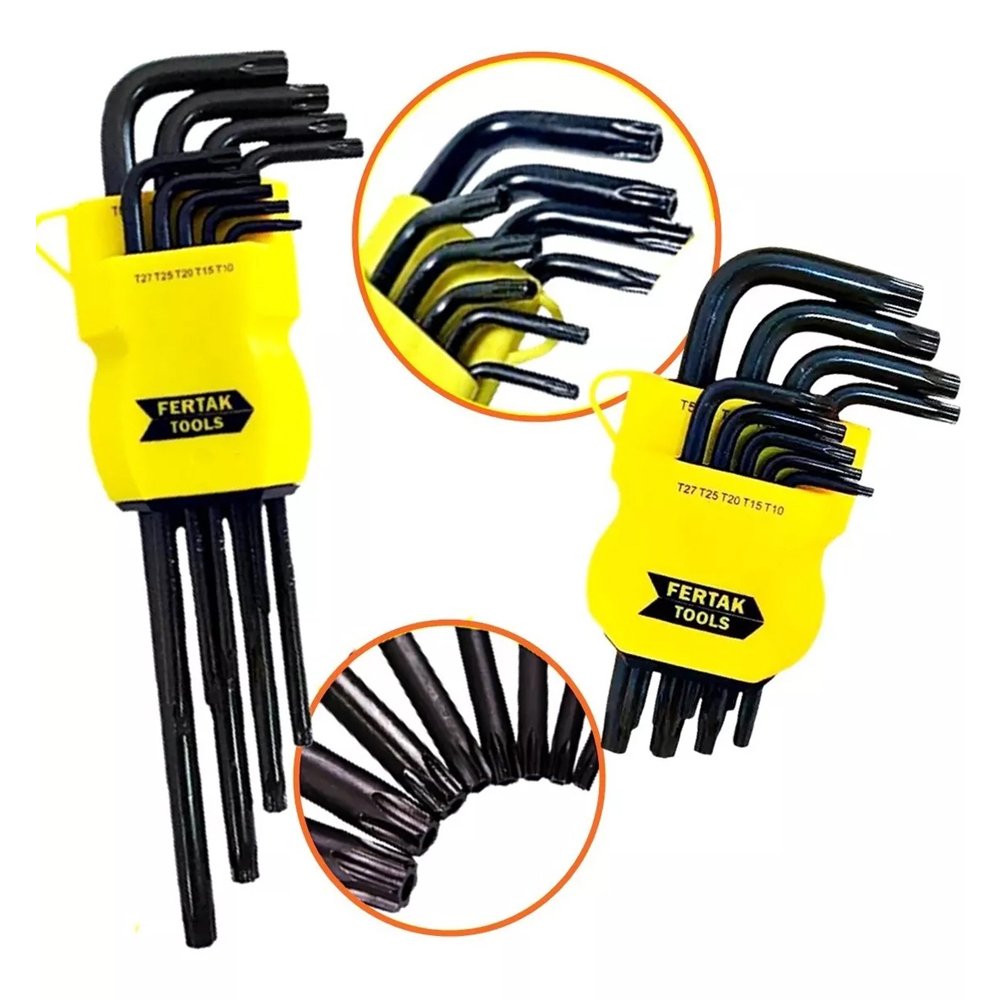 Kit Jogo de Chave Torque Curta e Longa 18 Peças Aço Vonadio ...