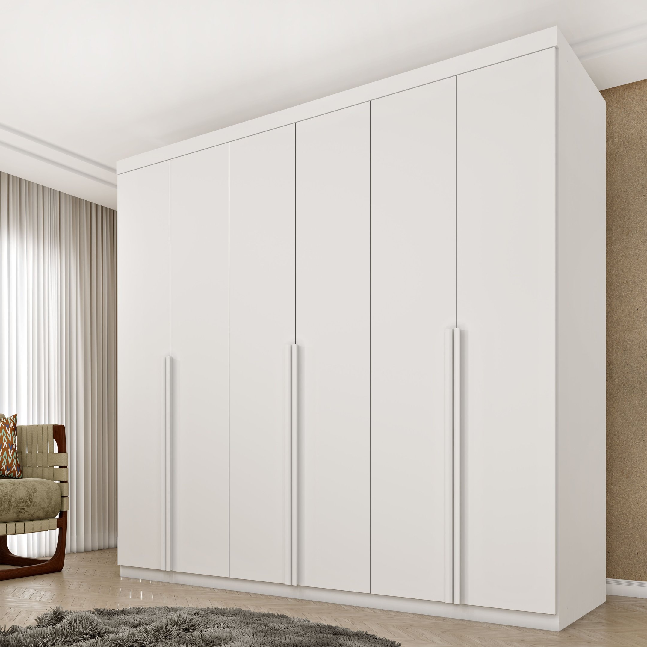 Guarda Roupa Casal 100% MDF 6 Portas 4 Gavetas 218cm Milano Espresso ...