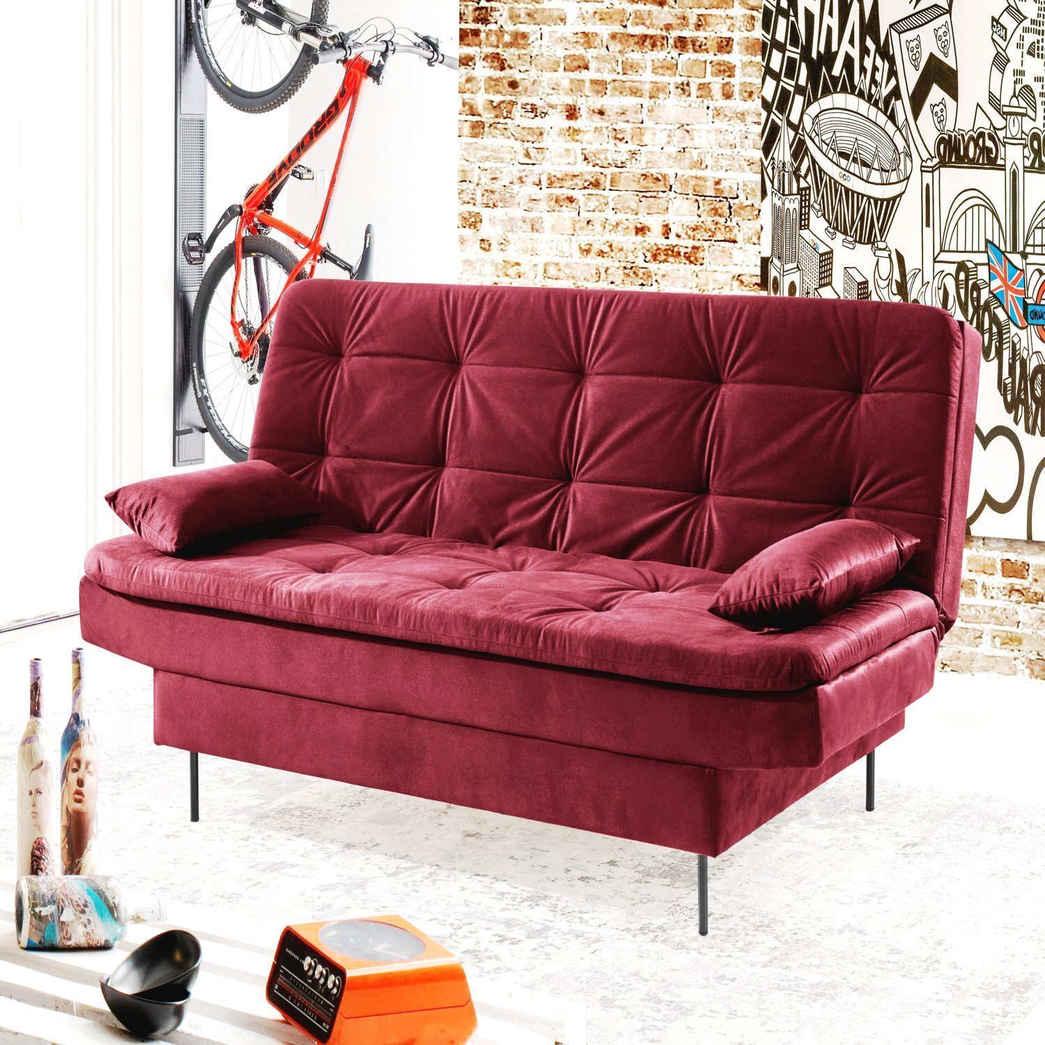 Estofado Sofá Cama Flip 90x185x90cm | MadeiraMadeira