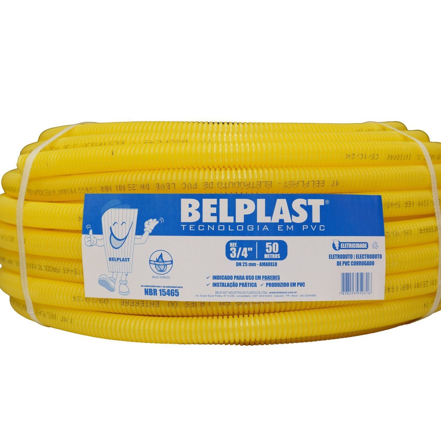 Eletroduto Corrugado em Pvc Amarelo 32mm X 25m (1’’) - Belplast ...