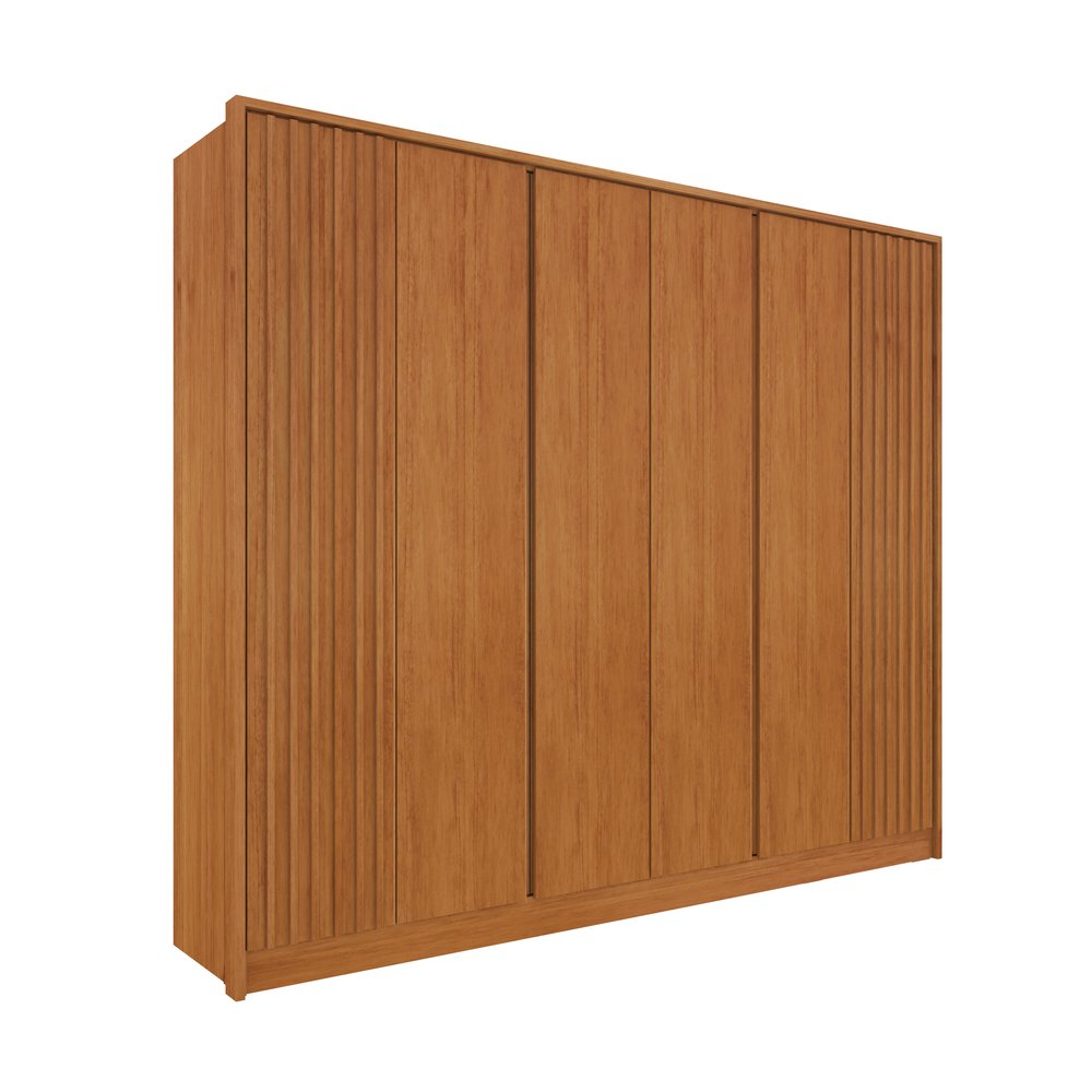 Roupeiro 6 Portas Barcelona Ripado Tcil Cinamomo | MadeiraMadeira