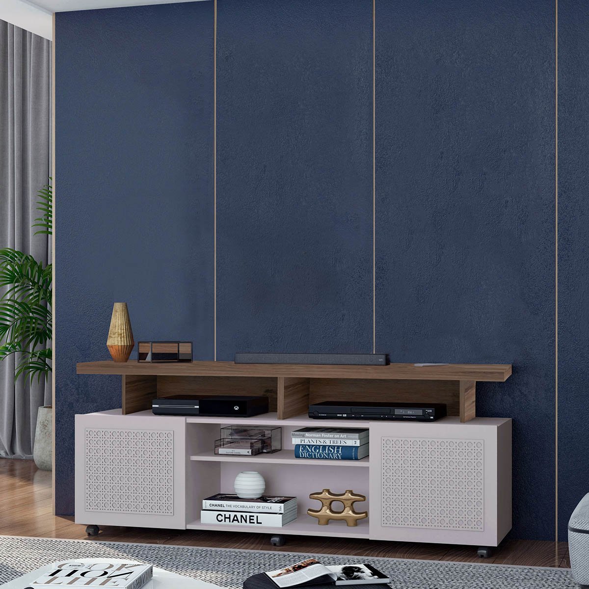 Rack Bancada Para Tv Até 65 Polegadas 2 Portas Com Rodízios Gliss ...