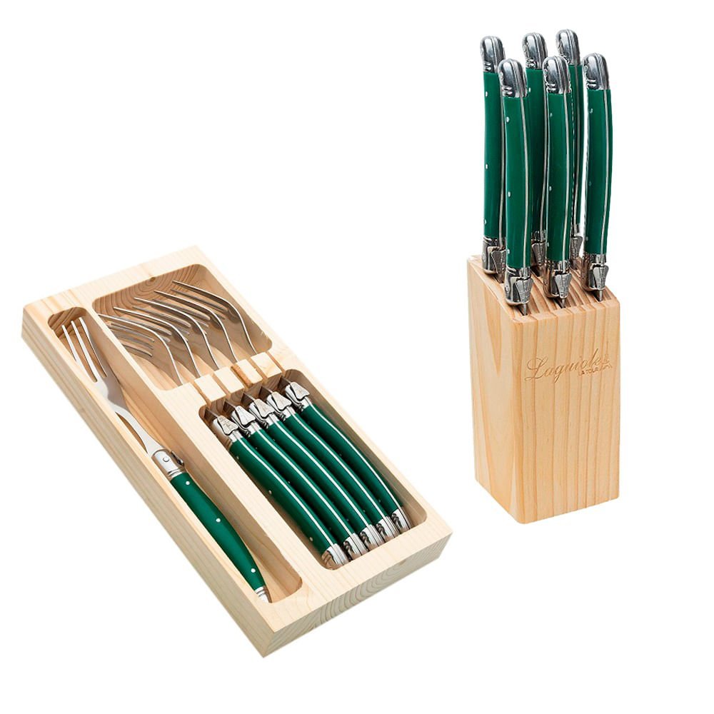 Conjunto de Talheres Luxo 12 Peças Original Laguiole La Tour - Verde ...