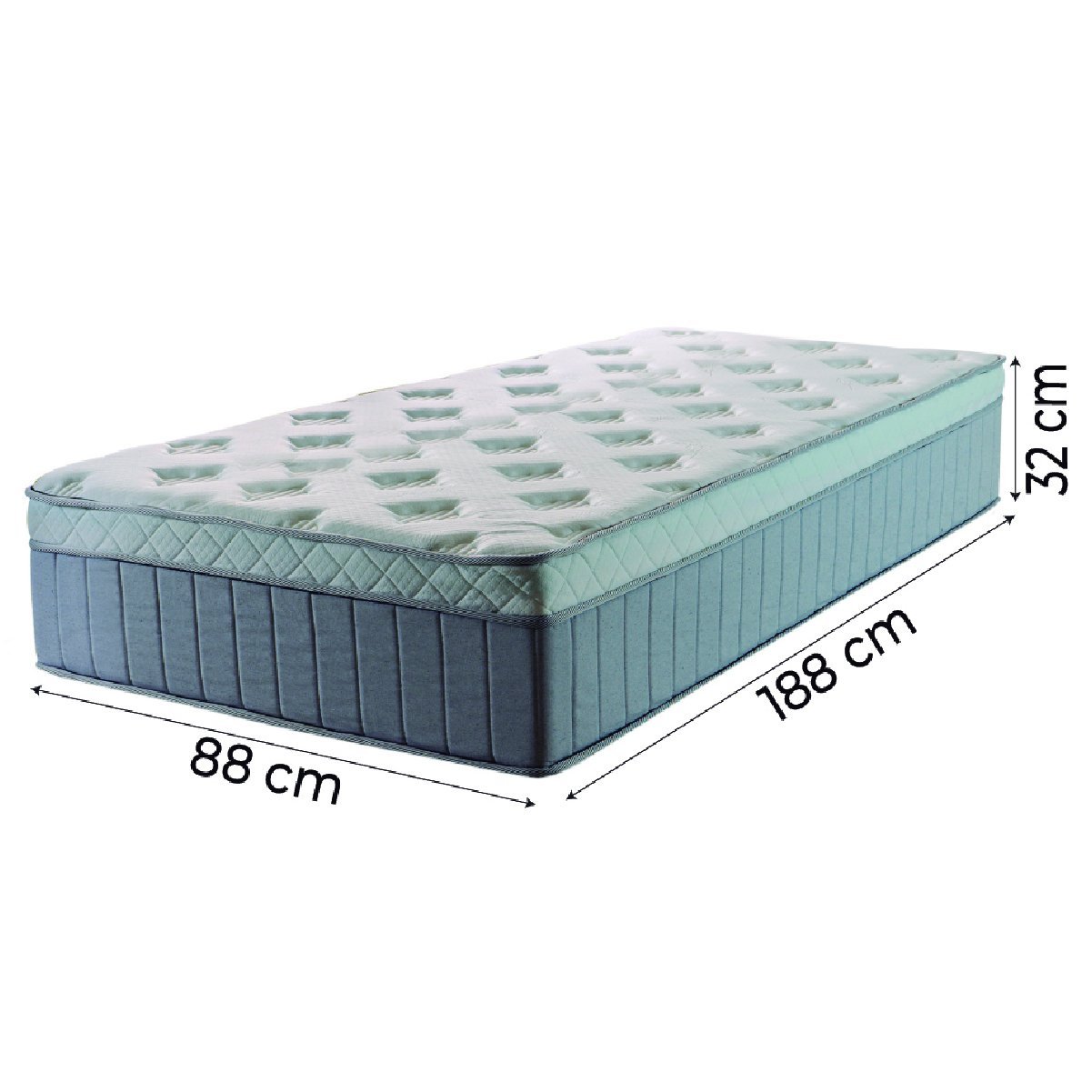 Cama Box Solteiro Colchão Molas Ensacadas Ômega 88x188x70cm Cinza ...