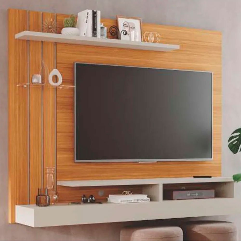 Painel Valencia Nature/Off White para TV até 50 Polegadas | MadeiraMadeira