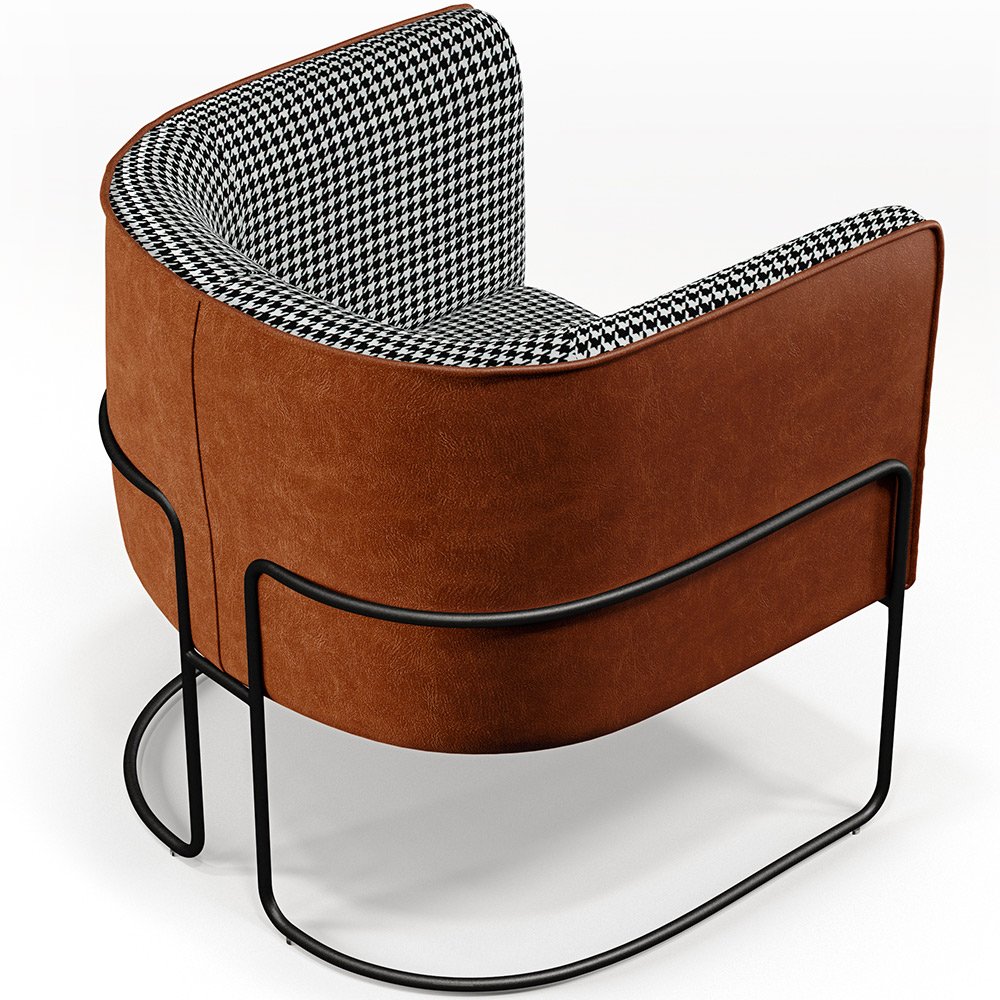 Poltrona Decorativa Fixa Base Aço Preto Betina D02 Pied Poule Corano ...