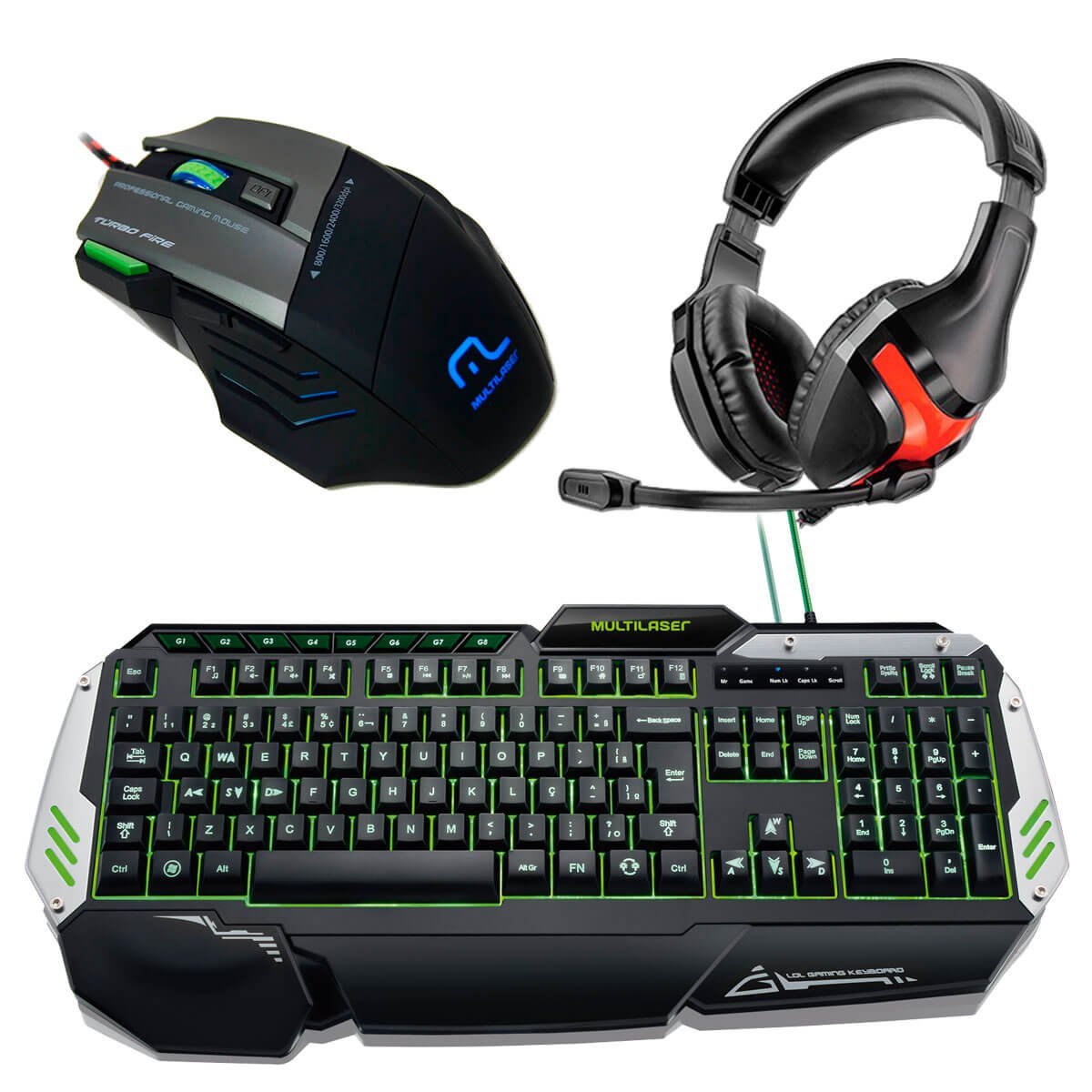 Kit Teclado TC189 + Mouse MO207 + Fone PH101 | MadeiraMadeira