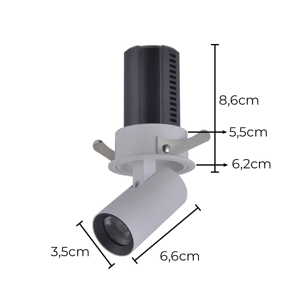 Spot Led Embutir Retrátil Aiva 24° 7w 2700k C/ Facho Direcionável 360 ...
