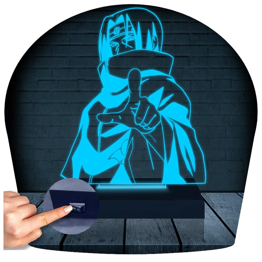 Luminária Led 3d Abajur | Itachi Naruto 1 | MadeiraMadeira