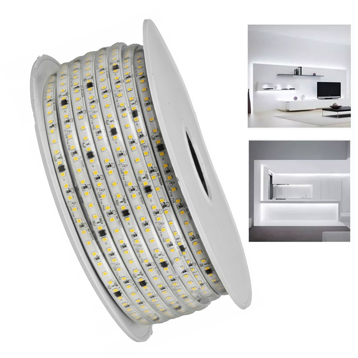 Fita de Led Smd 6500k 100 Metros 127v Perfil Plug Conector Fita Dupla ...