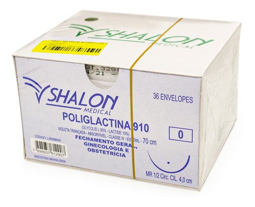 Fio de sutura poliglactina 0 c/ag 4cm c/36 shalon | MadeiraMadeira