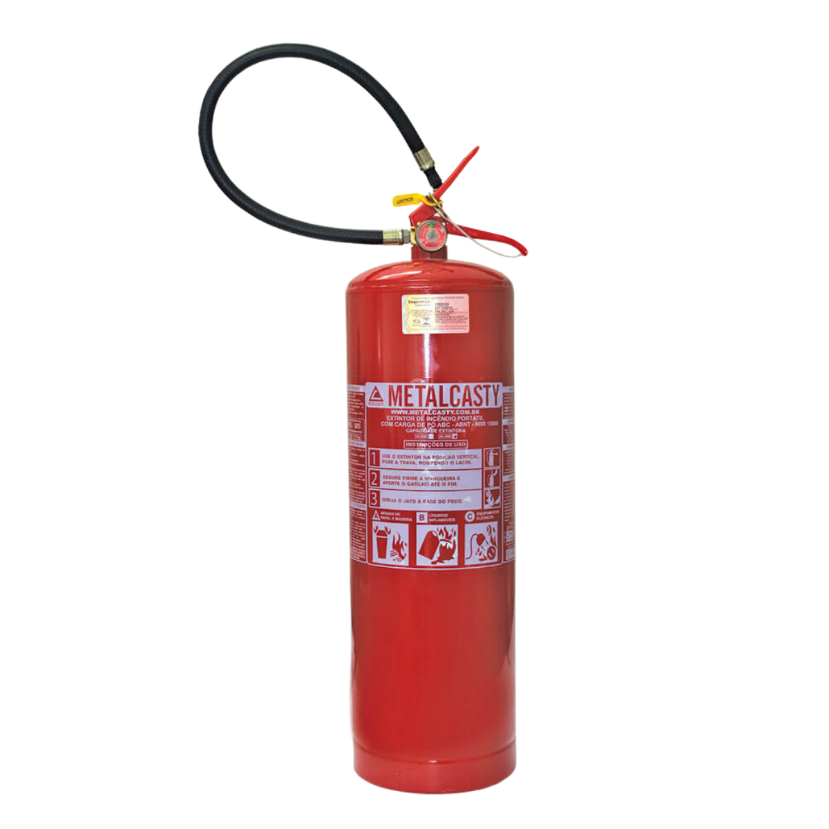EXTINTOR PORTÁTIL CARREGADO DE PÓ QUÍMICO SECO ABC 12 KG METALCASTY ...