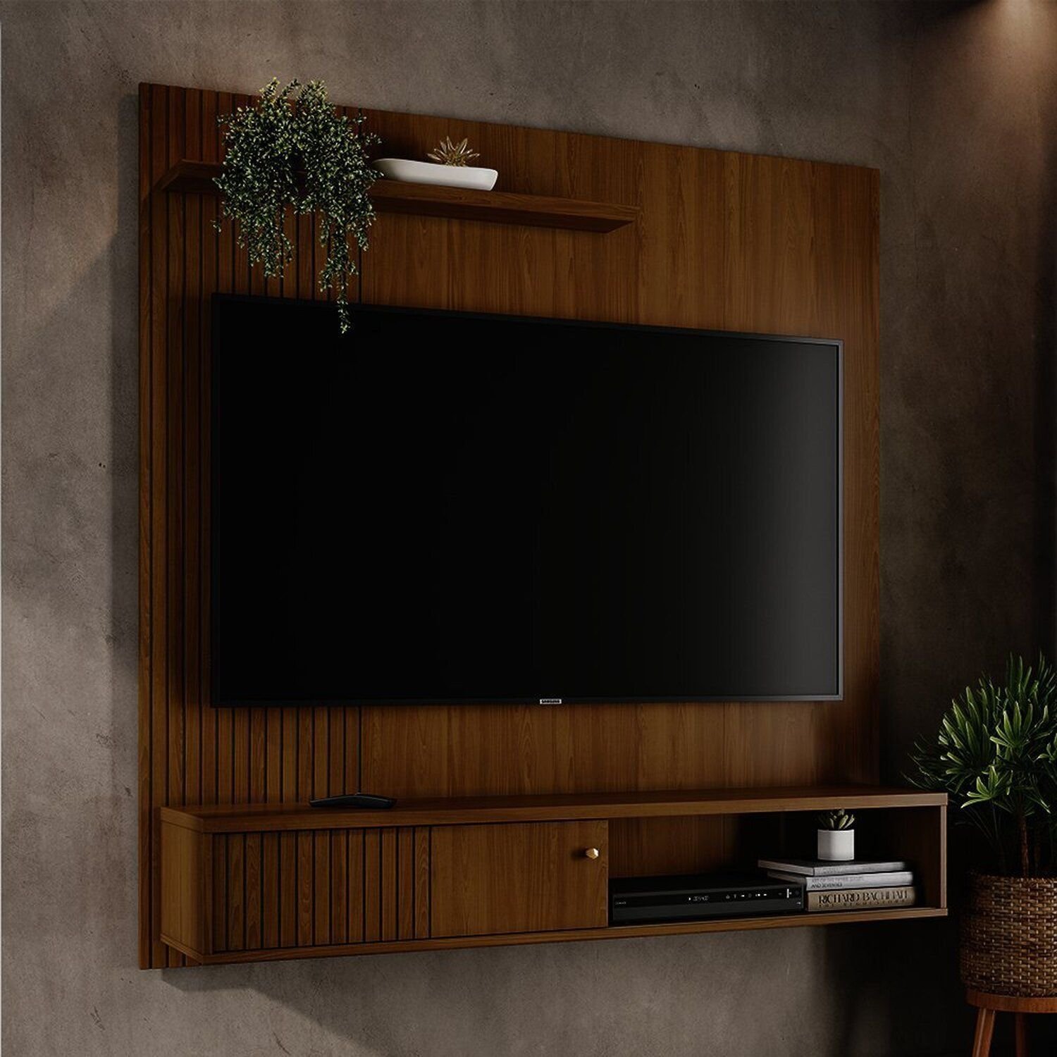 Rack com Painel Suspenso para TV até 65 Pol Aurora | MadeiraMadeira