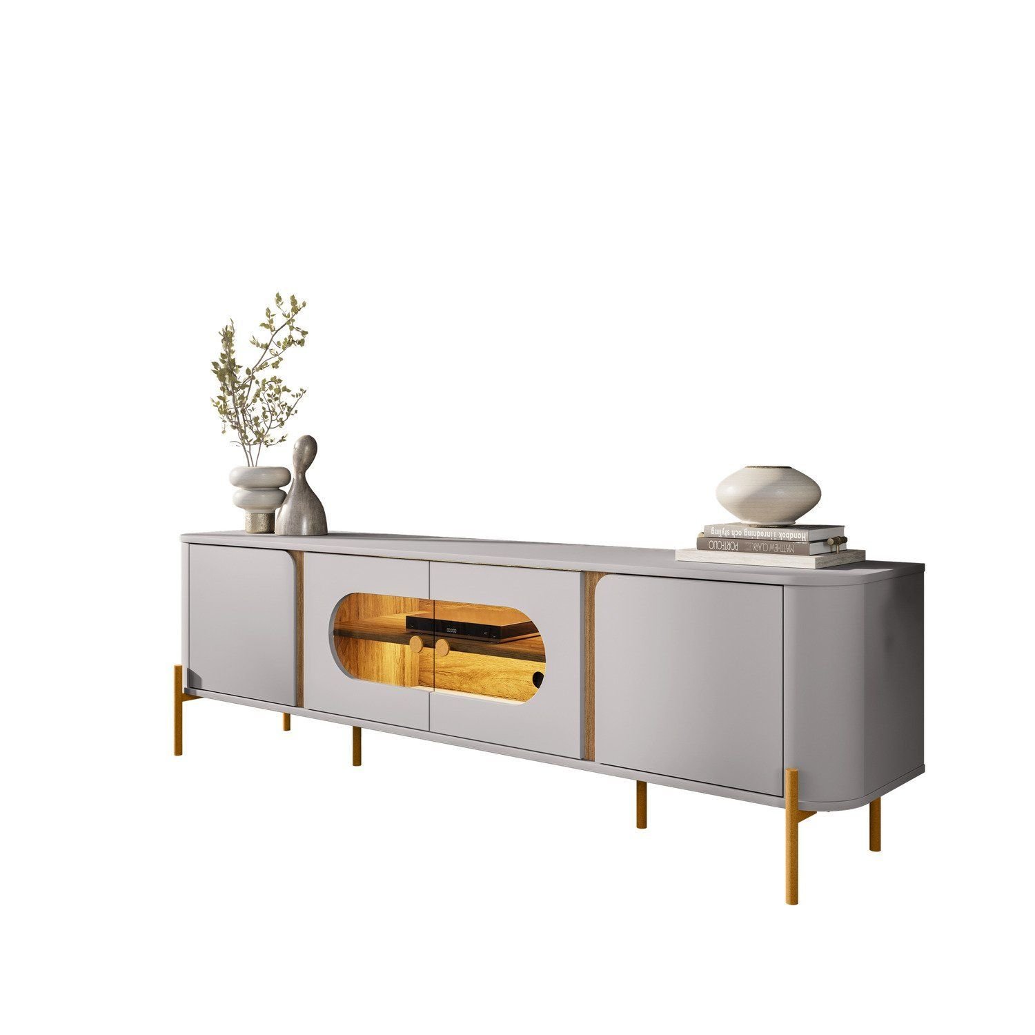 Rack para TV até 75 Polegadas com Led Bordas Arredondadas Juquehy | MadeiraMadeira