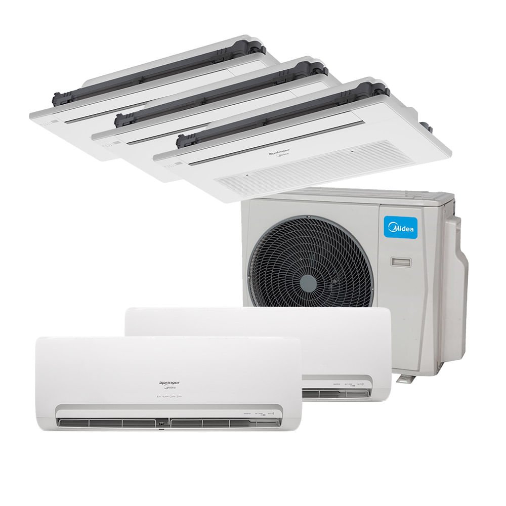 Ar Condicionado Multi Split Inverter Springer Midea 2x9.000 e Cassete 1 Via 3x9.000 Btu/h Quente ...