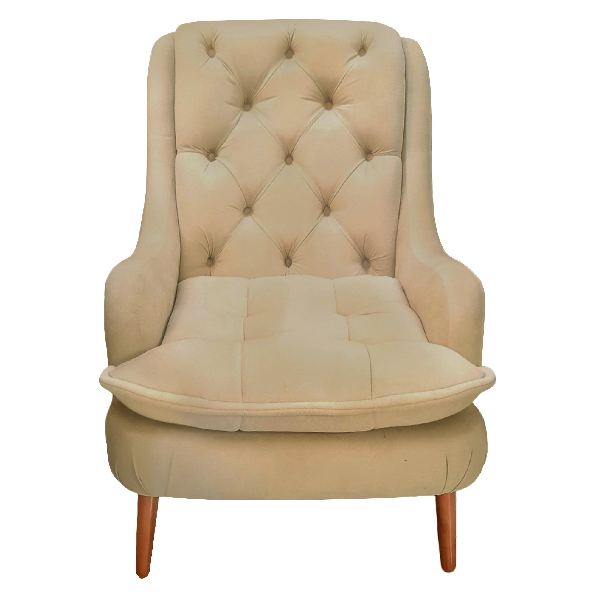 Kit Poltrona Lille e Puff Suede Bege Rosado - Dominic Decor ...