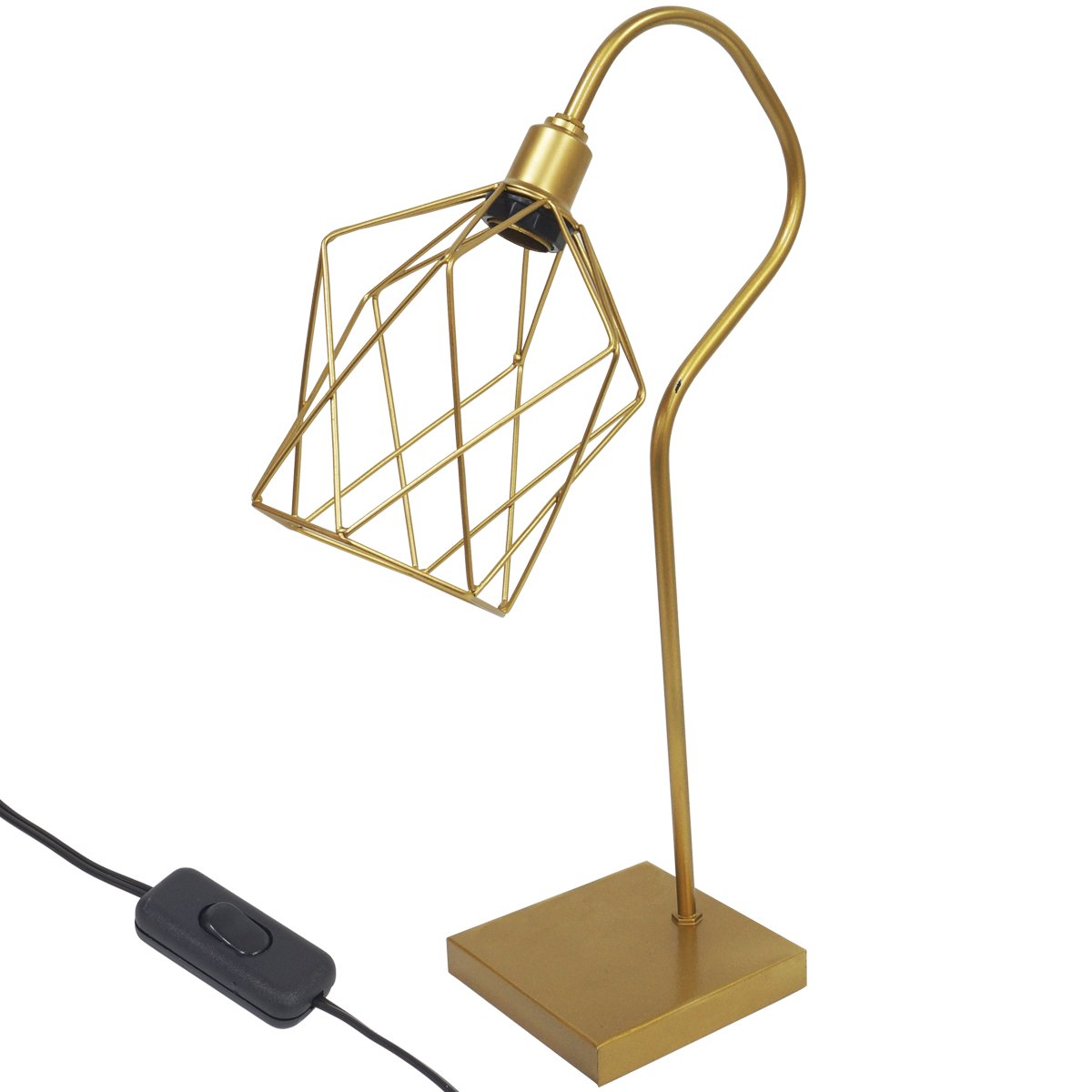 2 Abajures Luminária Mesa com Lâmpada Retrô Aramado Cálice P Industrial ...