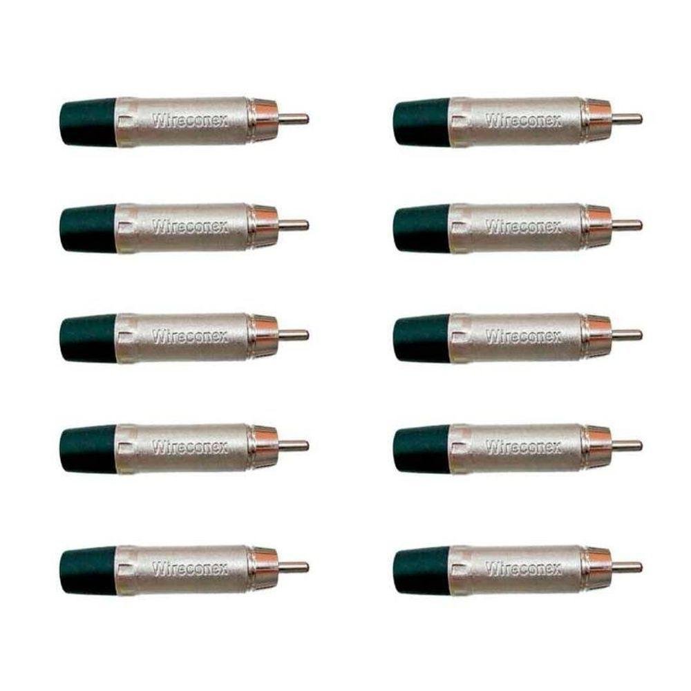 Kit Conector Plug Rca Macho Wc 1212 Bk (10un) Wireconex - Pç - 10 ...