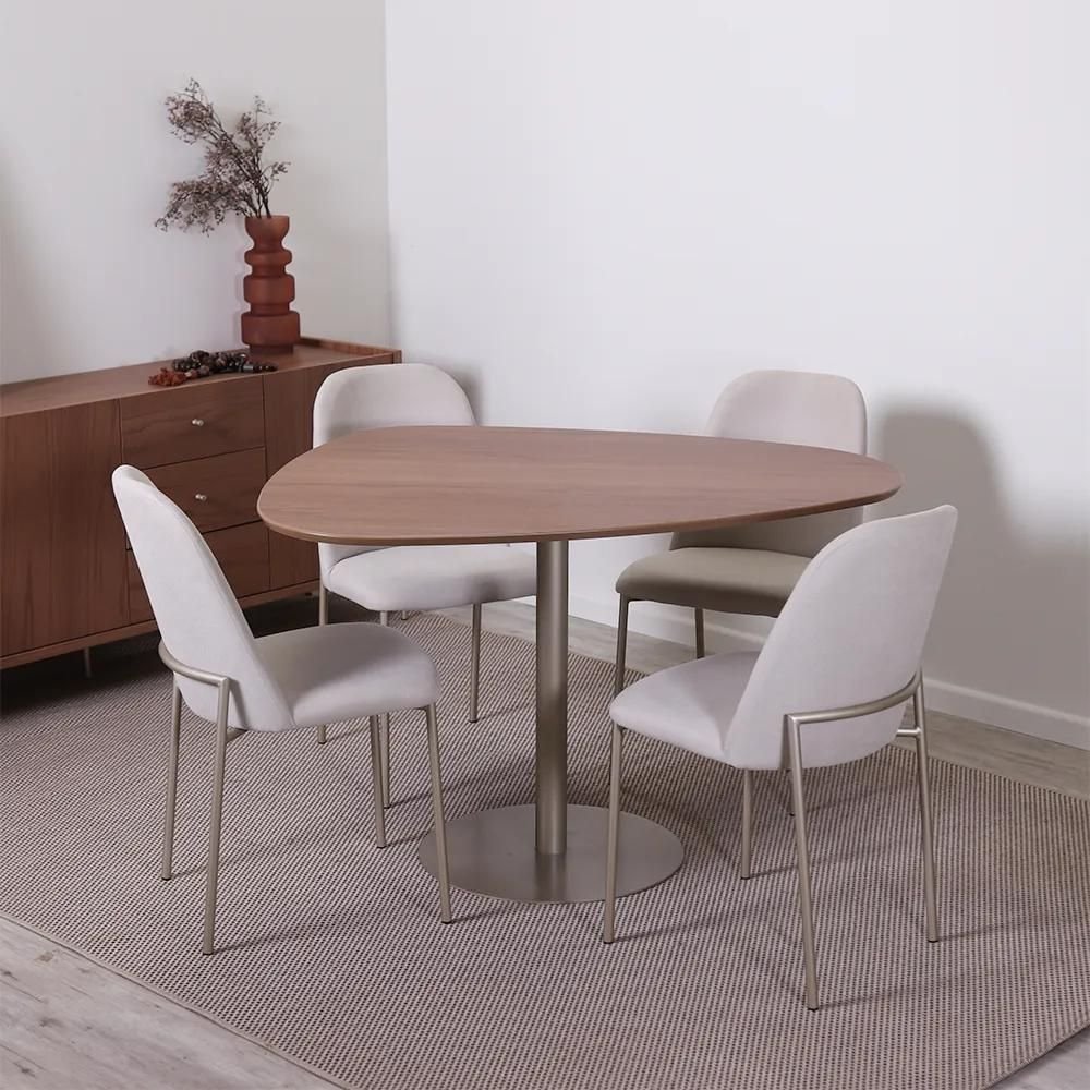 Conjunto de Jantar Mesa Orgânica Kalyx 4 Cadeiras Lucille - Champanhe C ...