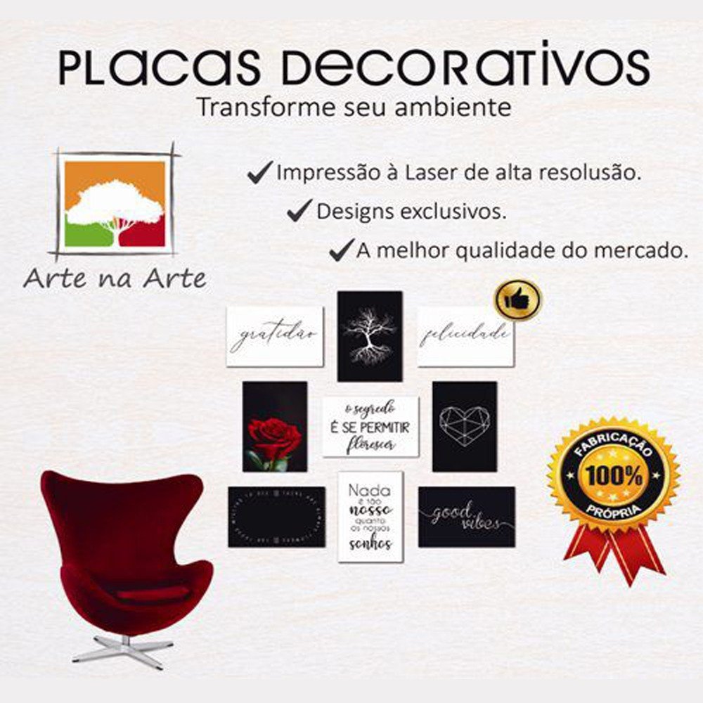 Kit Placas Quadros Decorativos 3 Pçs 20x30 Budismo | MadeiraMadeira
