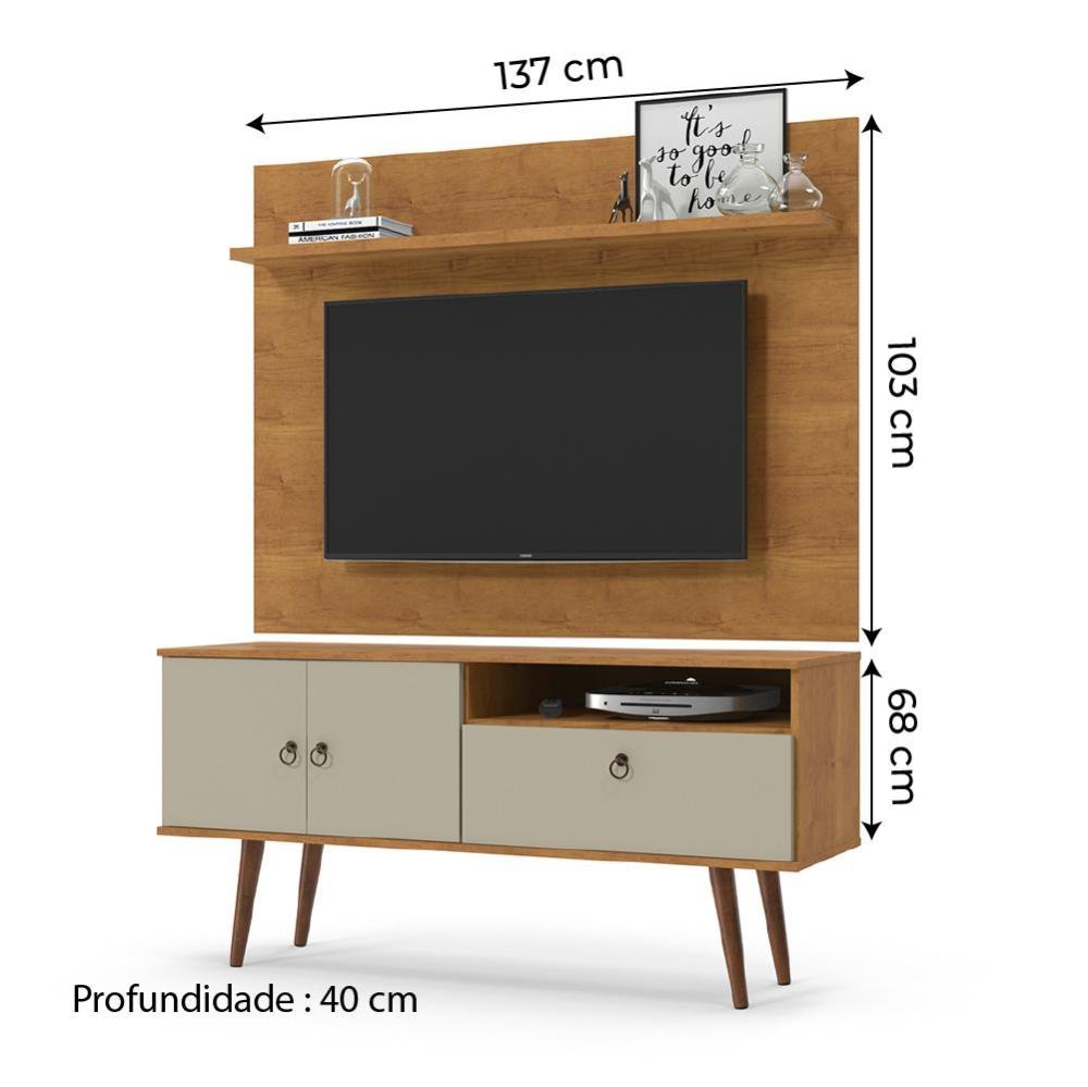 Rack com Painel para TV de até 46 Polegadas Retrô Topázio Patrimar ...