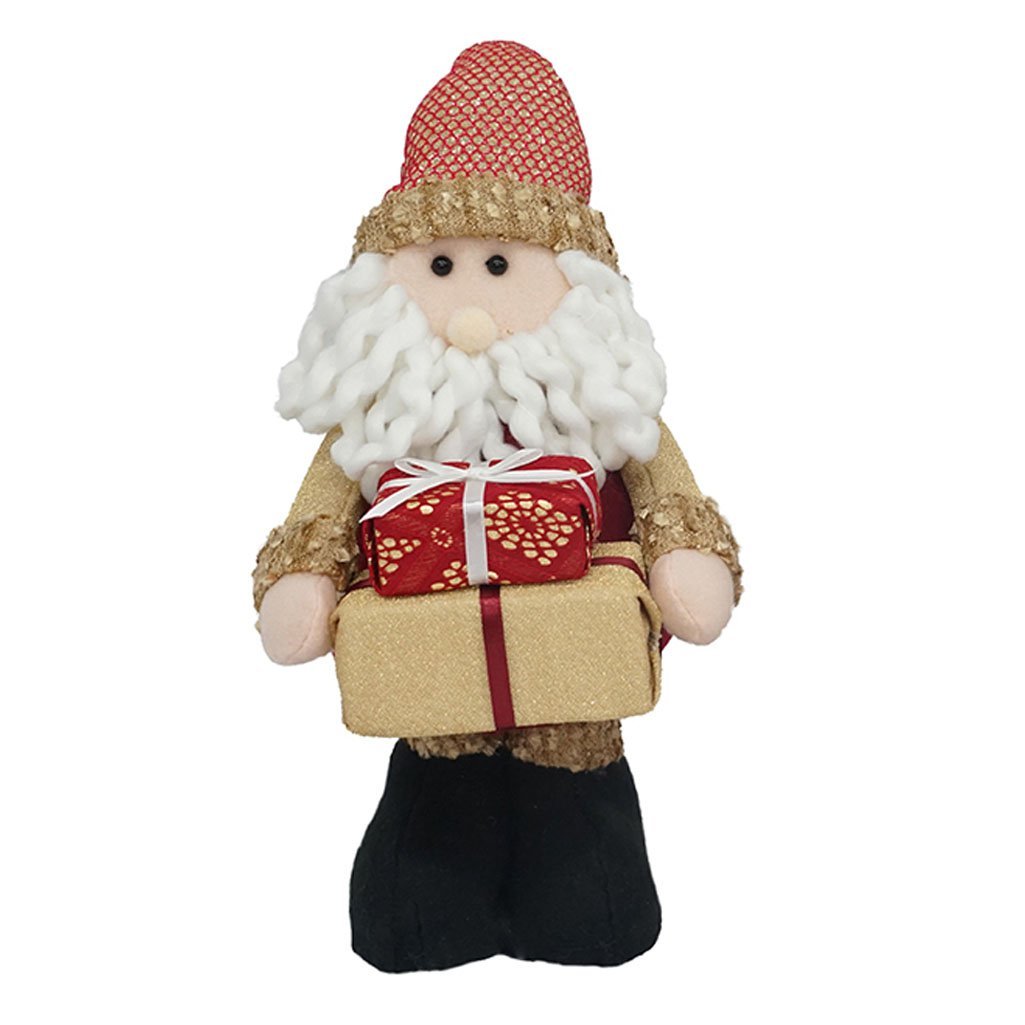 Boneco Natal Papai Noel Com Presente Natalino 28cm | MadeiraMadeira