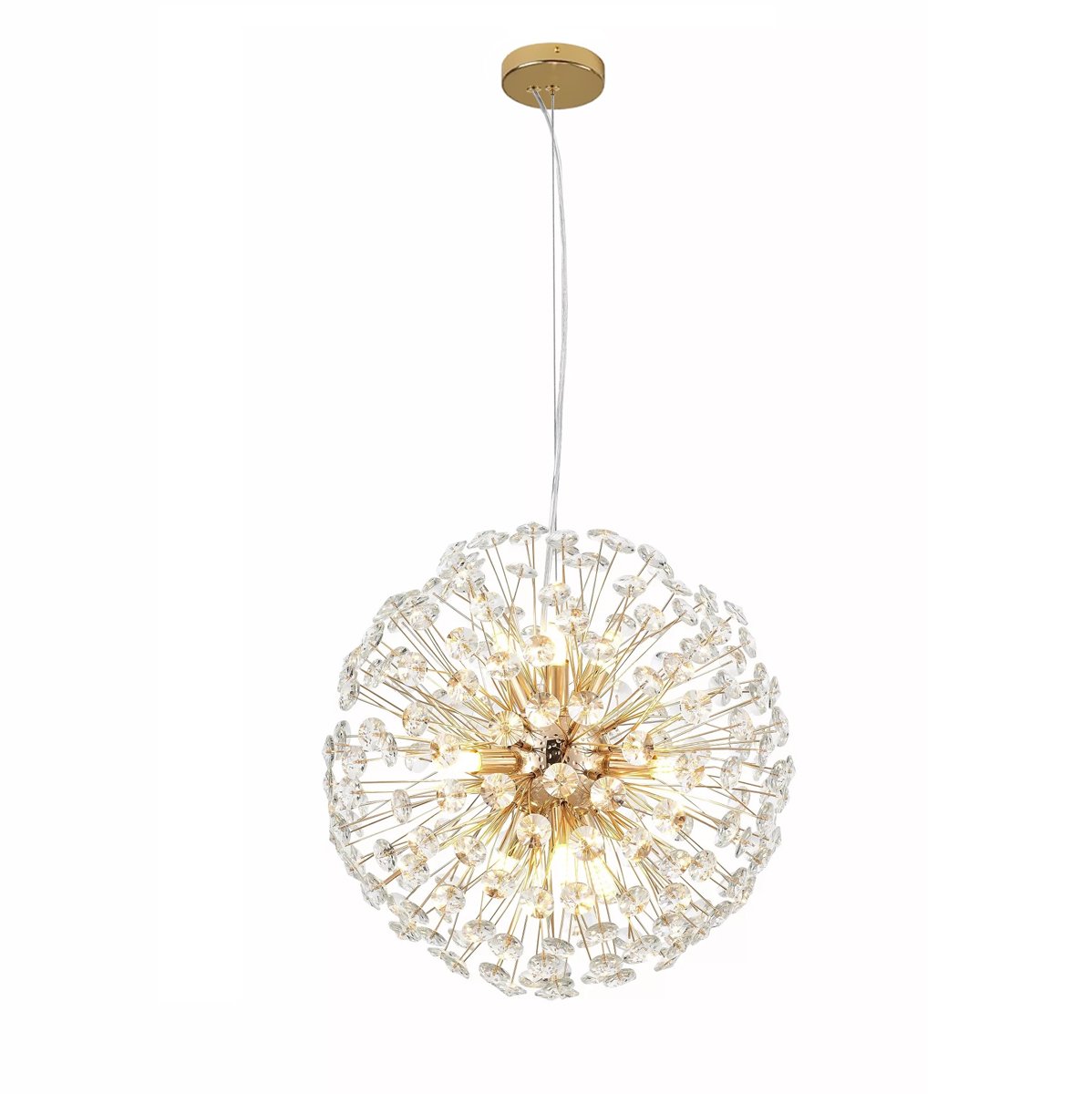 Lustre Pendente Dente de Leão Lite com 8 Bocais G9 Dourado Axu | MadeiraMadeira