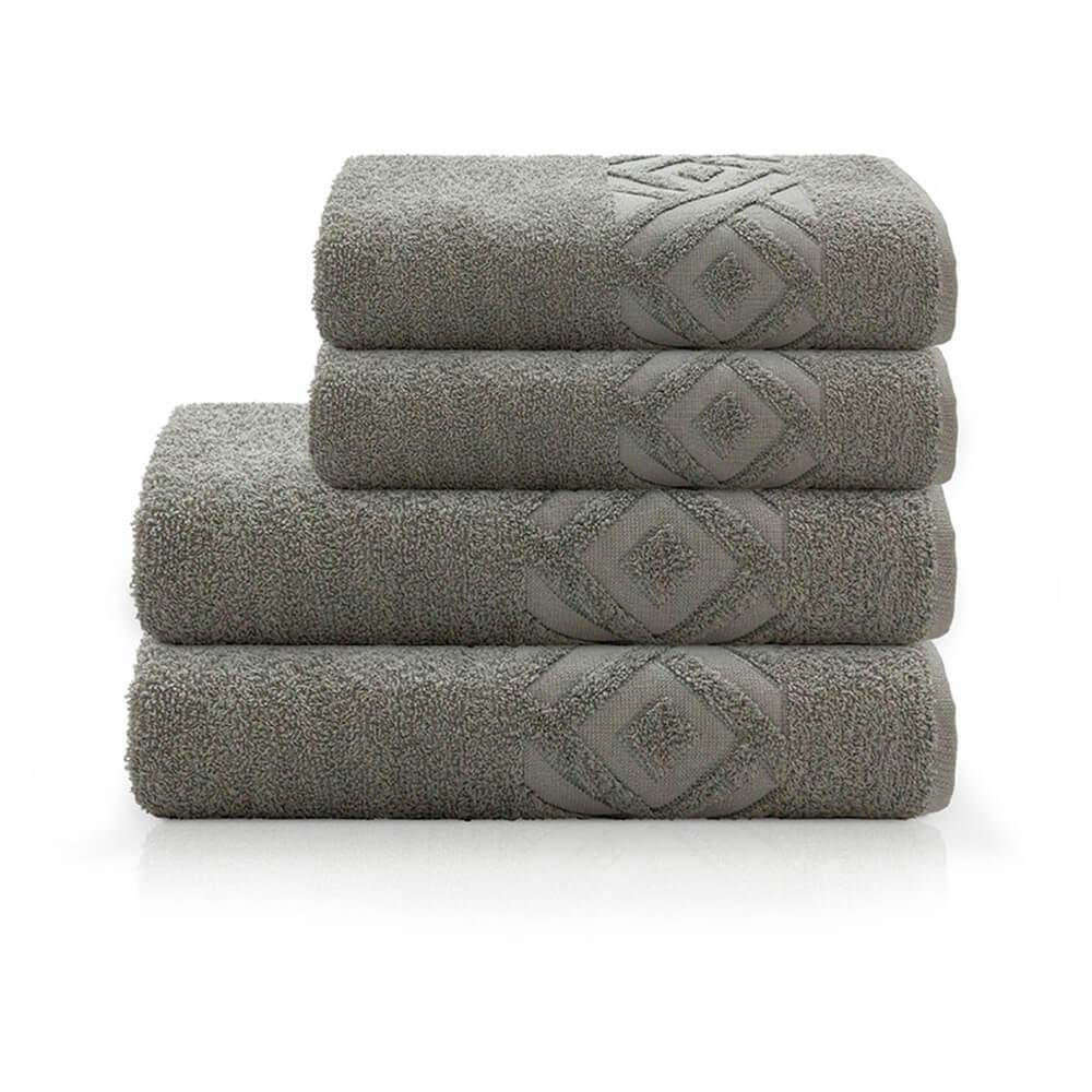 Jogo de Toalha de Banho e Rosto Camesa Oasis Cinza 4 peças 56.8679 e 67 ...