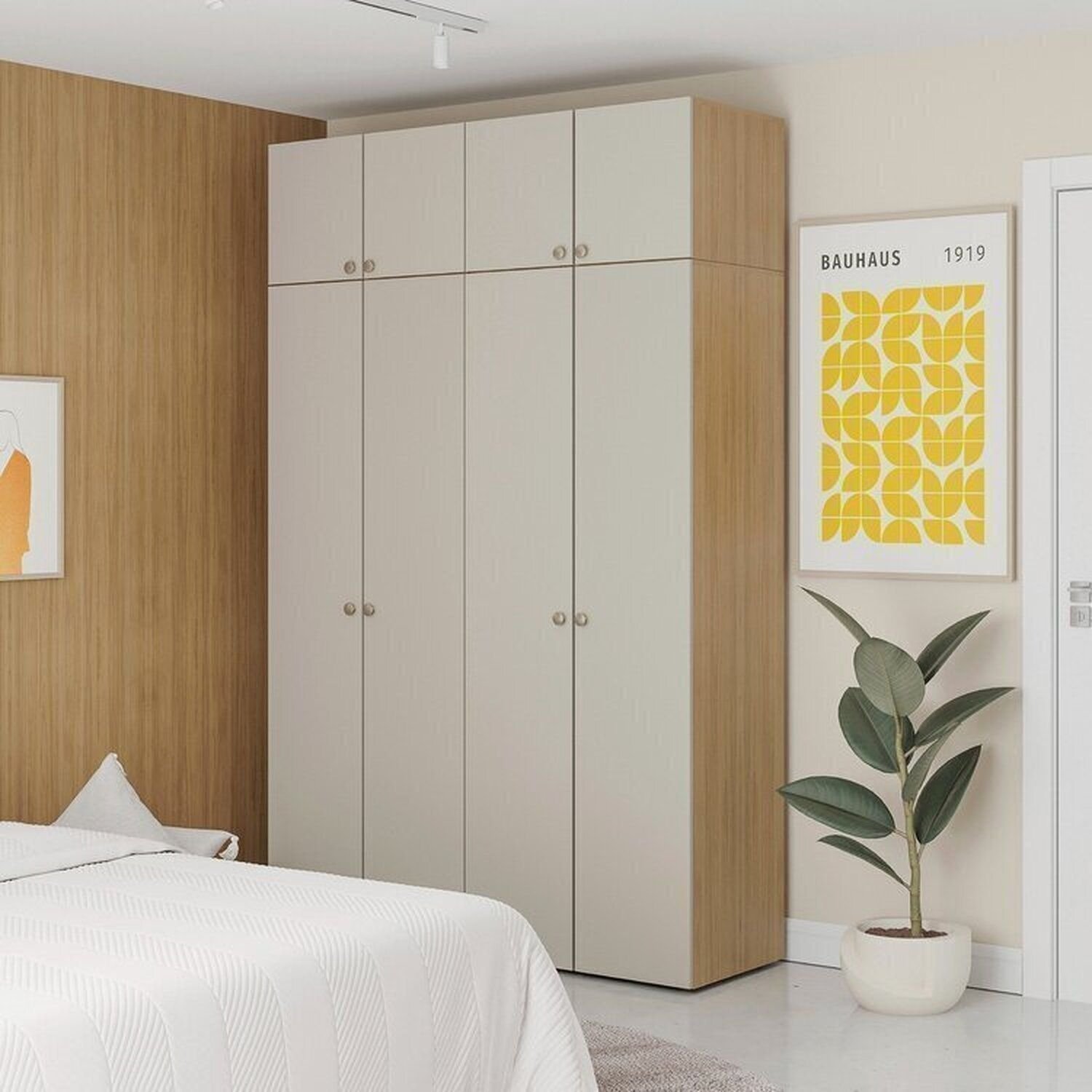 Guarda-roupa 4 Módulos 8 Portas 6 Prateleiras Frame Cabecasa ...