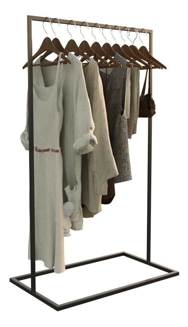 Cabideiro Organizar C/ Prateleira 170cm P/ Expositora Technox | MadeiraMadeira