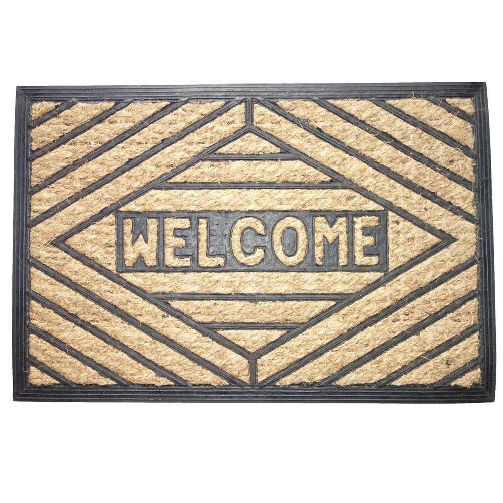 Capacho Em Fibra De Coco Welcome 40X60 Cm Natural | MadeiraMadeira