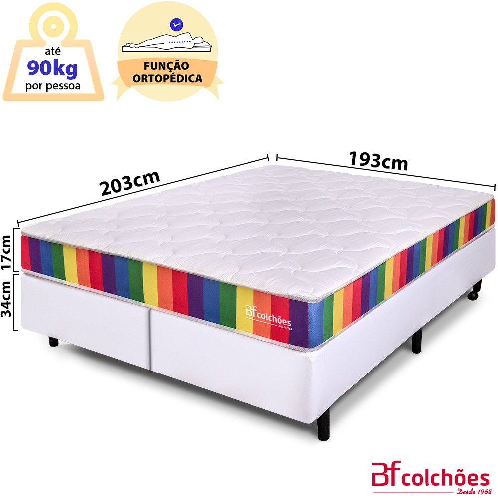 Cama Box King com Colchão a Vácuo Ortopédico Espuma Certificada ...