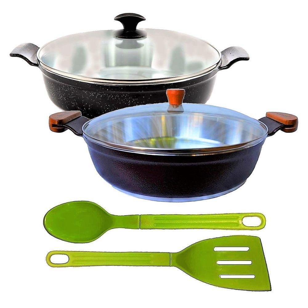 Jogo Frigideiras Antiaderente Usinado Aa e Am 30cm T04 N03 | MadeiraMadeira