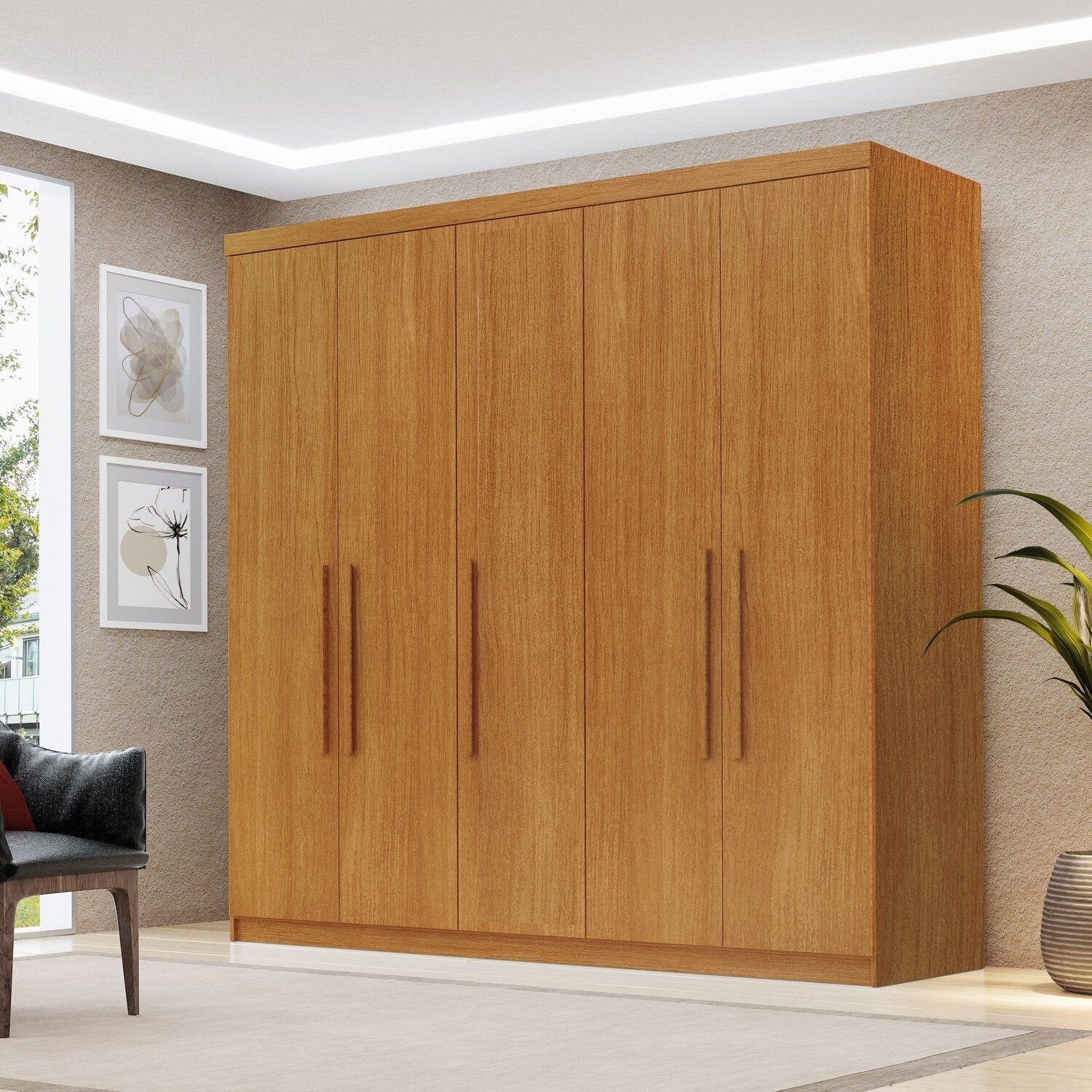 Guarda-roupa com Sapateira Glamour 5 Portas | MadeiraMadeira