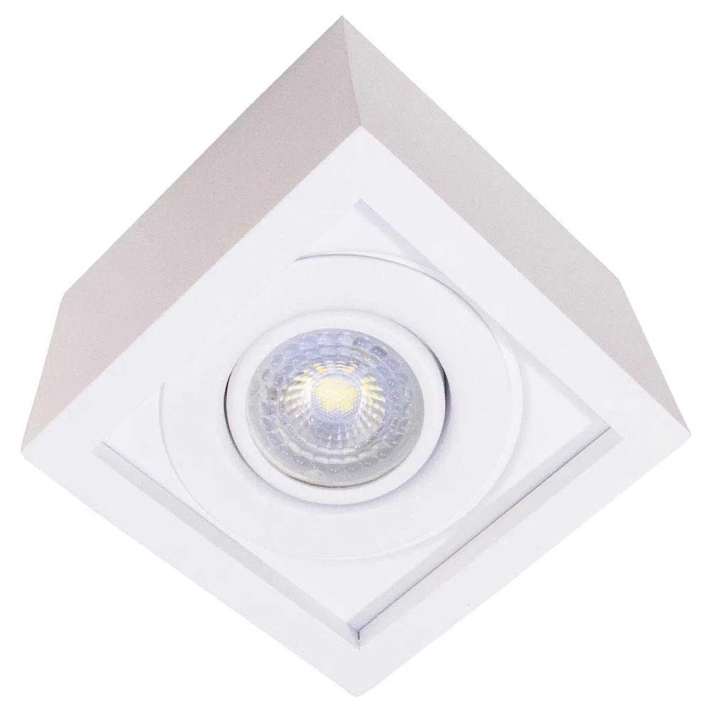Plafon Sobrepor Quadrado Premium 18x18cm Branco (1l Ar111) 4504/18 Bt ...