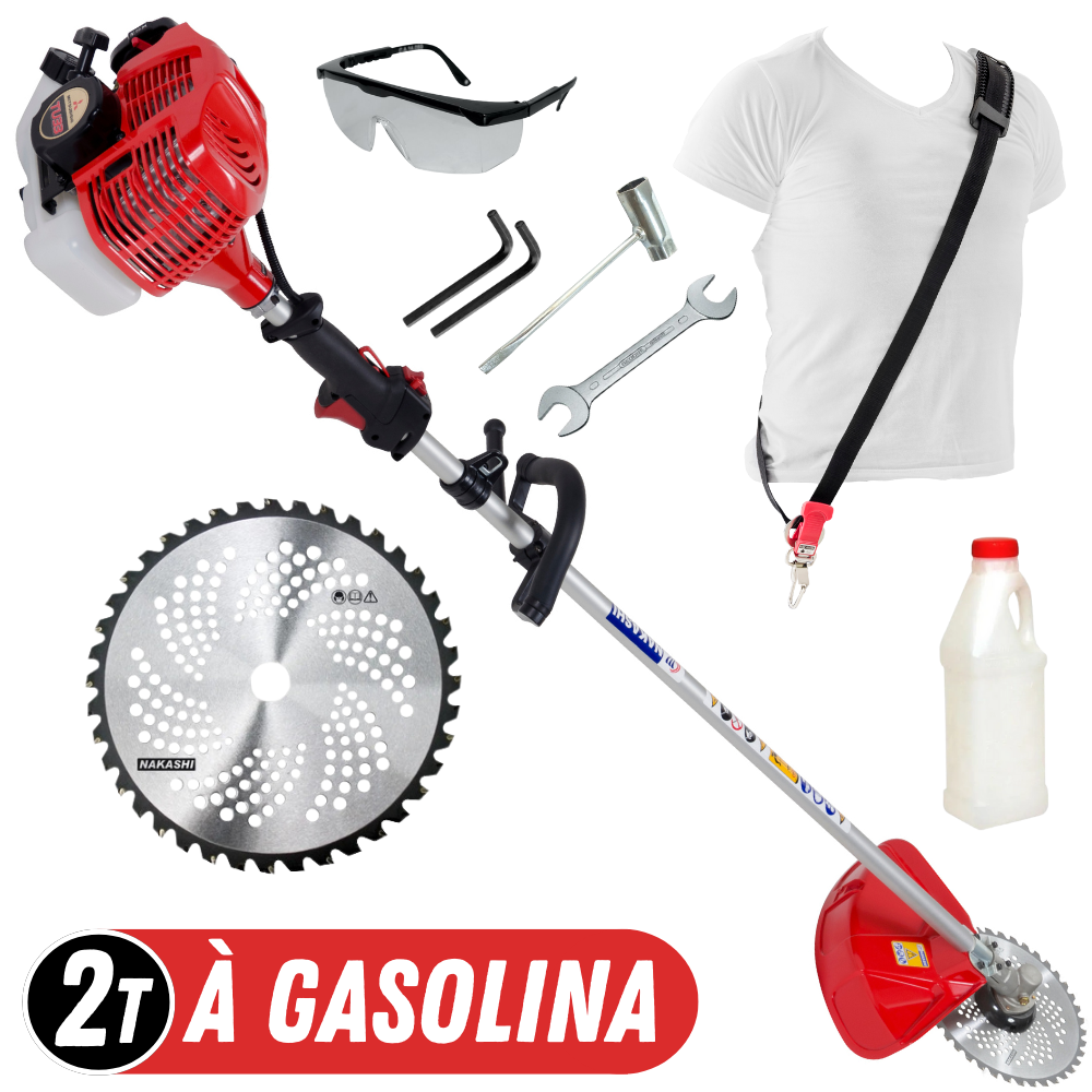 Roçadeira Nakashi T262M Com Motor TU26 Mitsubishi e Empunhadura ...