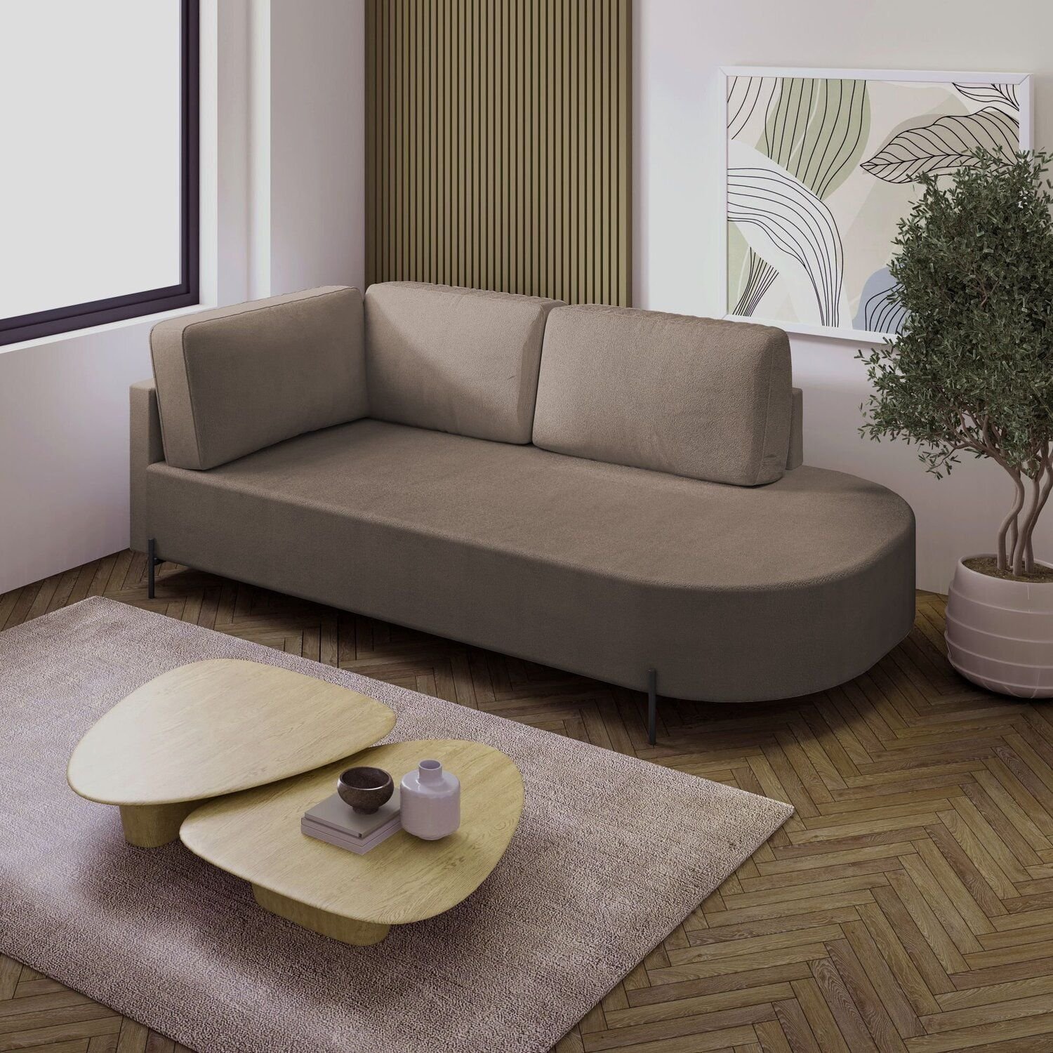 Sofá Living Orgânico 2 Lugares 165cm Norten | MadeiraMadeira