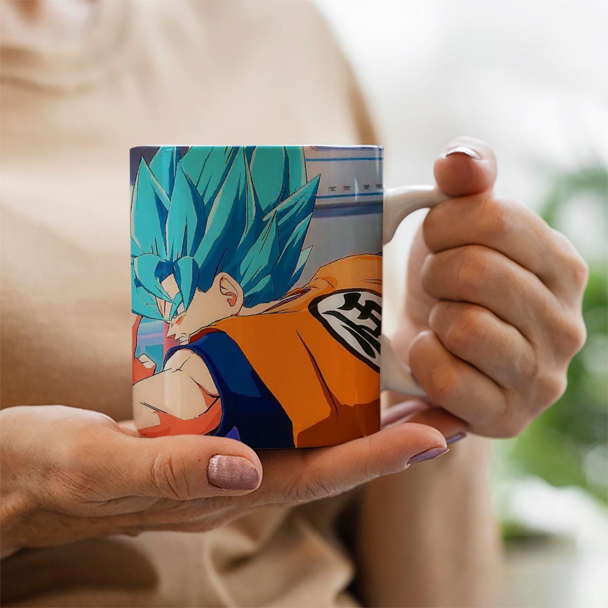 Caneca Dragon Ball Anime Geek Goku E Veggeta Lutando | MadeiraMadeira