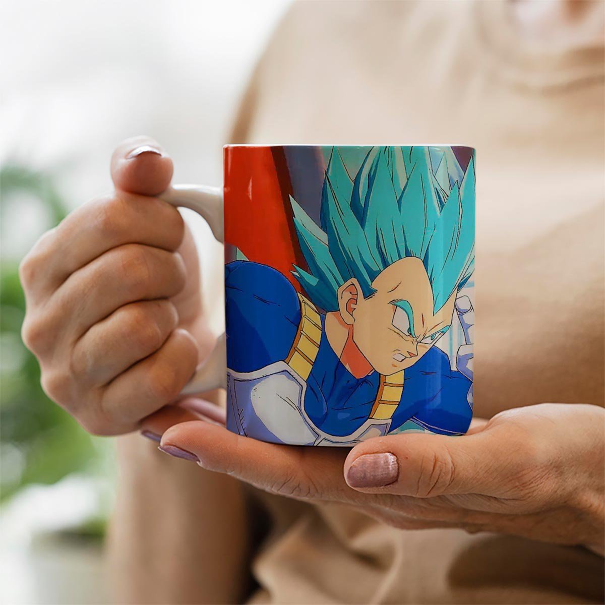 Caneca Dragon Ball Anime Geek Goku E Veggeta Lutando | MadeiraMadeira