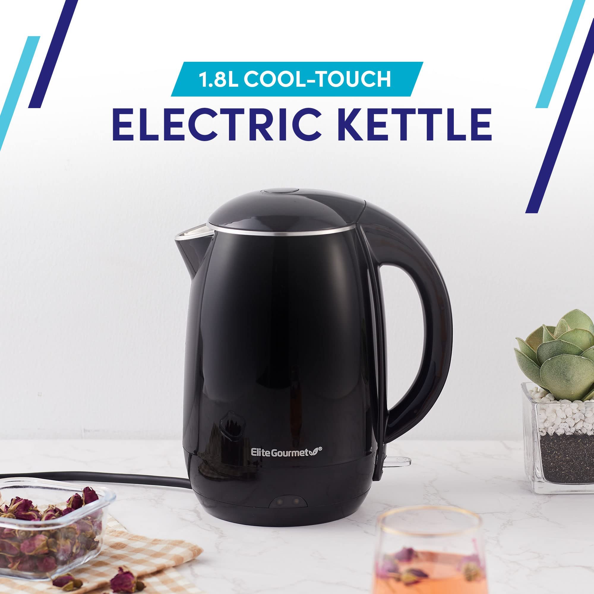 Elite Gourmet Chaleira Elétrica 1.8l com Parede Dupla e Desligamento ...