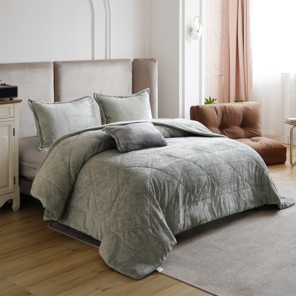 Kit Colcha Casal Plush Slim Dupla Face Toque Flannel | MadeiraMadeira