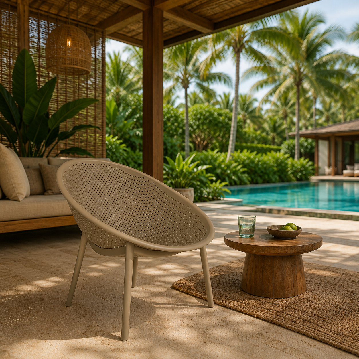 Kit com 4 Poltronas para Jardim e Área Externa Drops Bege/Fendi ...