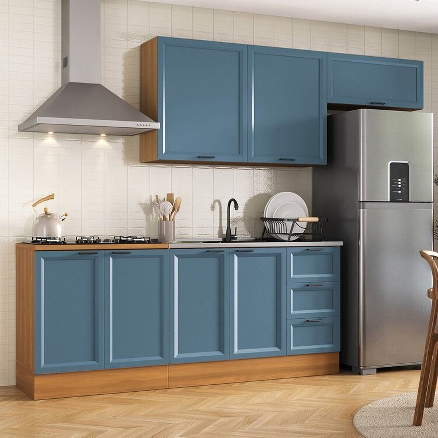 Cozinha Compacta 4 Peças 2 Aéreos 2 Balcões Soho CabeCasa ...